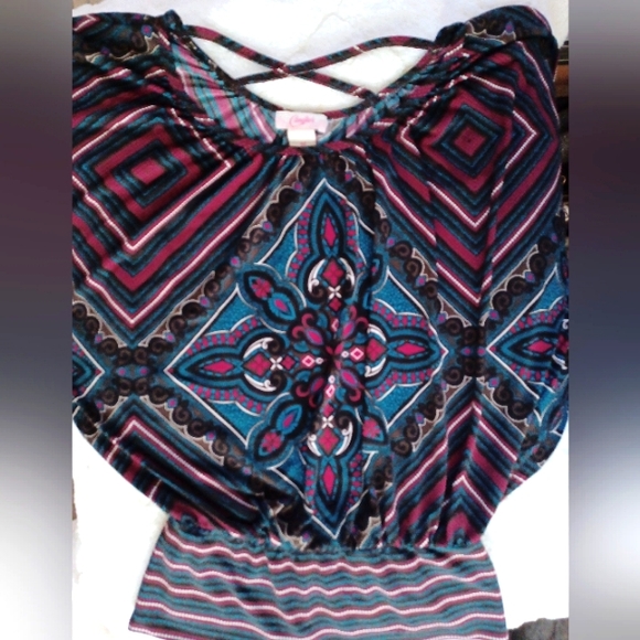 Candie's | Tops | Candies Spanish Style Womens Med Multi Colored Top ...